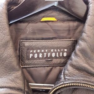 Perry Ellis | Jackets & Coats | Perry Ellis Portfolio Genuine Leather ...